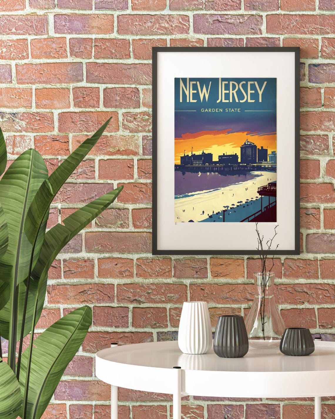 Jersey Shore Travel Poster, Garden State Retro Travel Wall Art, New ...