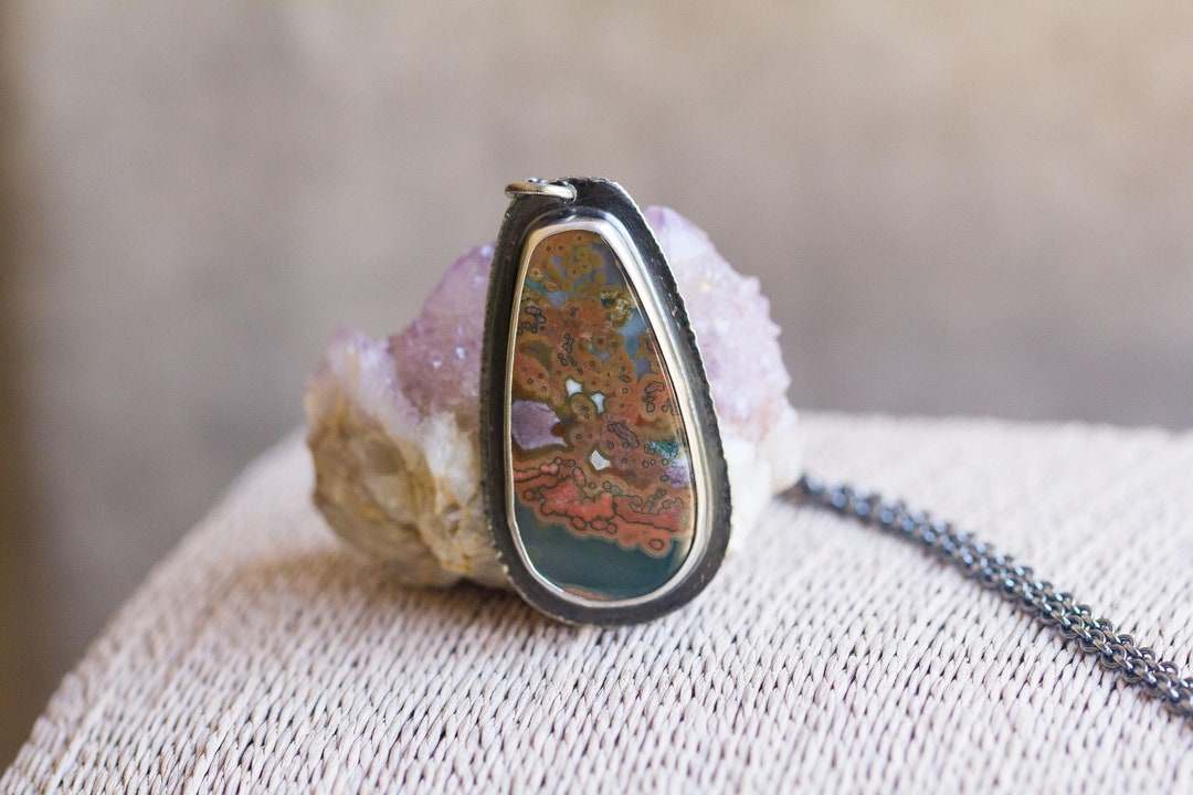 Ocean Jasper Necklace, Translucent Ocean Jasper Sterling Silver ...