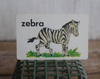 Zebra Flash Card | Etsy
