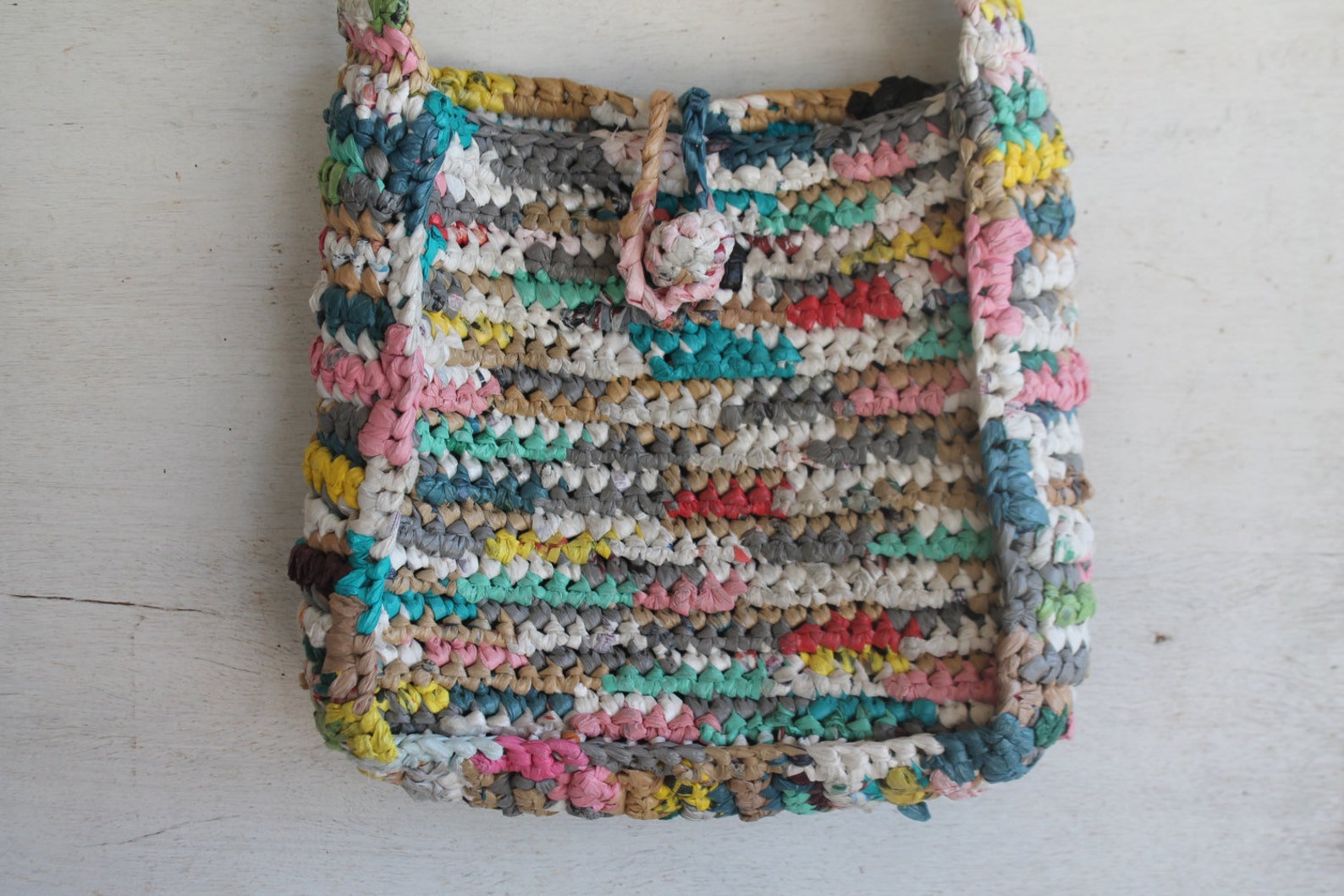 Vintage Purse Made From Plastic Bags // Upcycled Purse // Tote - Etsy