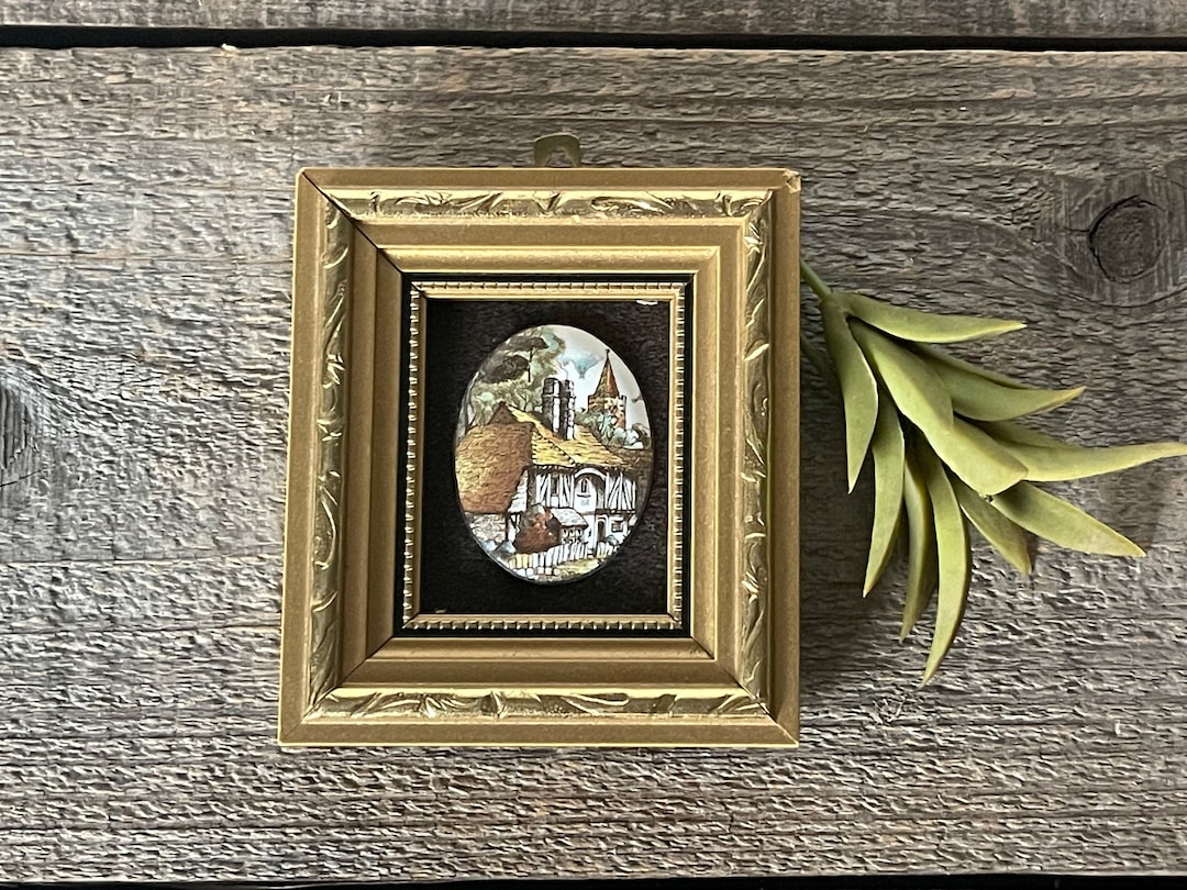 Vintage Pat Collins Vitreous Enamelling Framed Miniature Painting ...