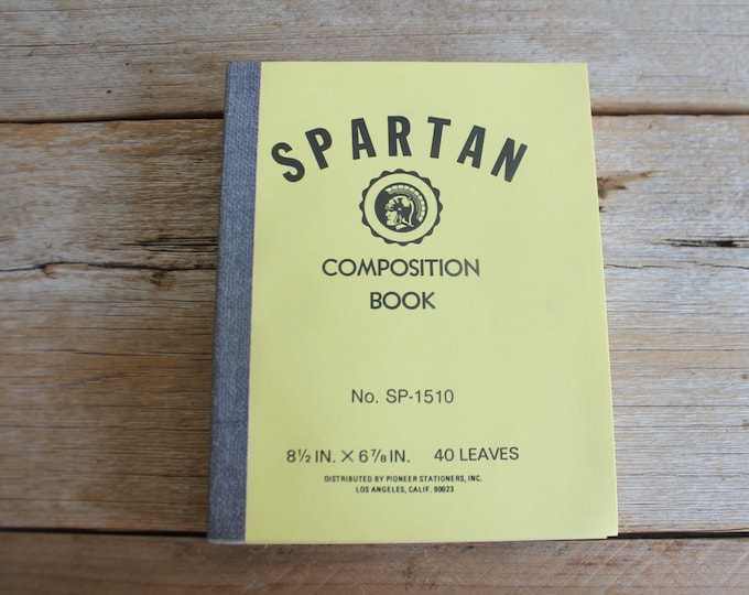 Vintage Composition Notebook // Spartan Composition Book // Yellow ...