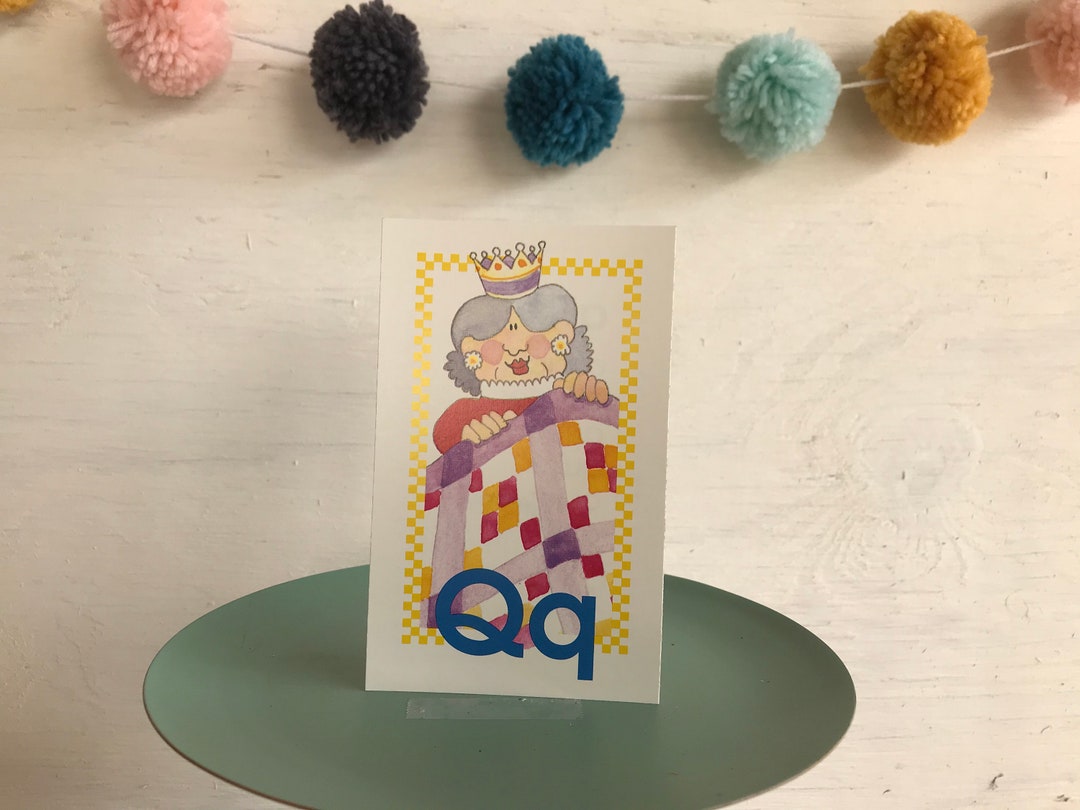 Vintage Flashcard Qq Queen and a Quilt - Etsy