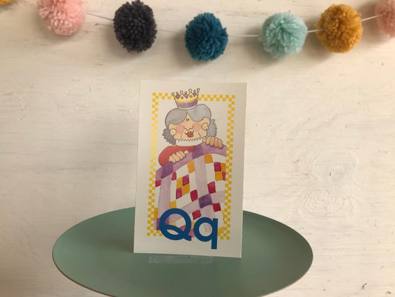 Vintage Flashcard Qq Queen and a Quilt - Etsy
