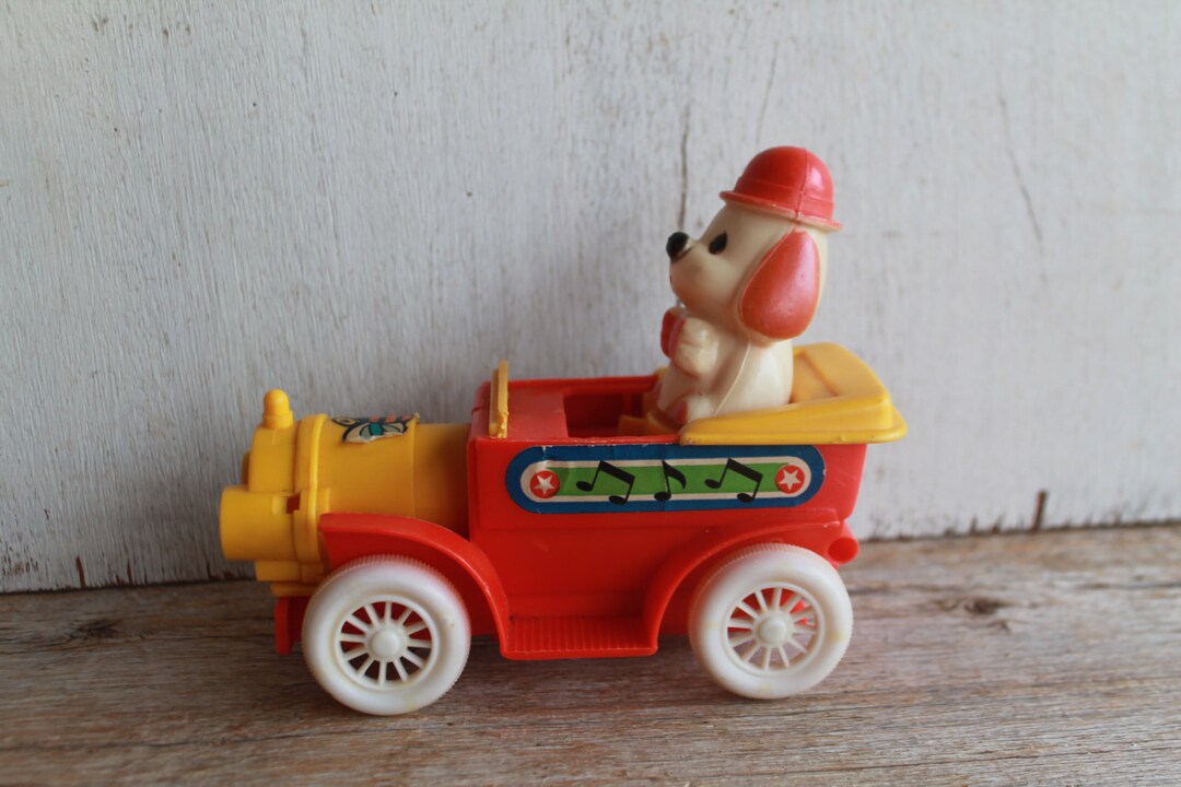 Vintage Wind up Car With Dog // Antique Toy // Wind up Toy Car // Made ...