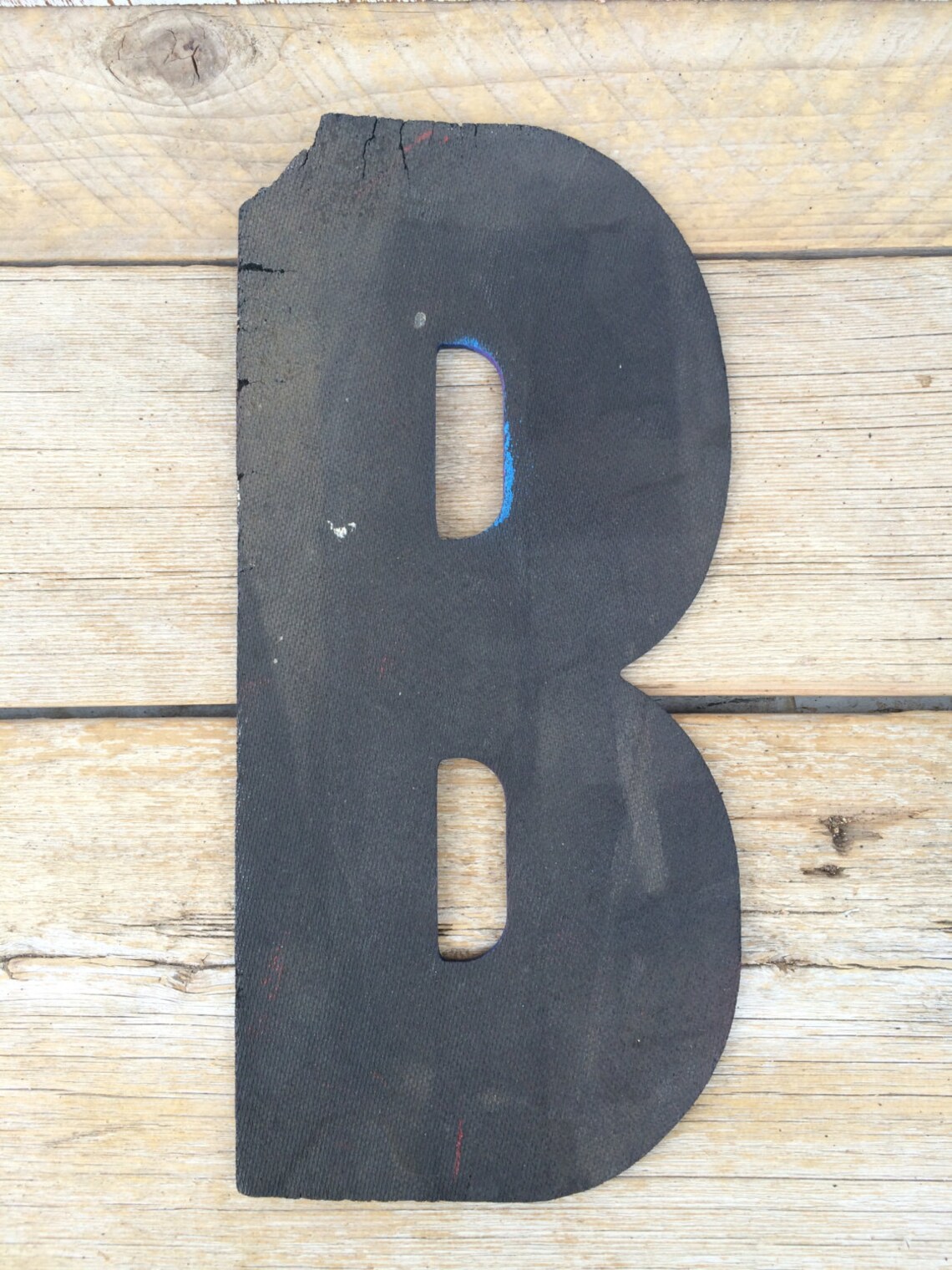 Vintage Letter B Blue Distressed Gallery Wall Wall Decor | Etsy