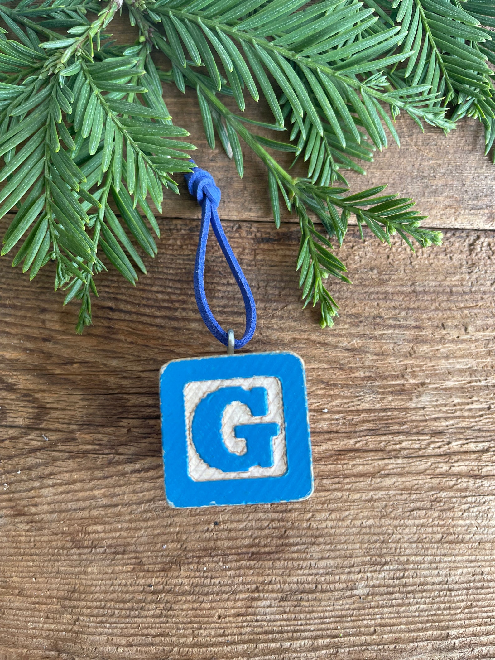 Letter G Vintage Alphabet Block Ornament // Your Choice // - Etsy