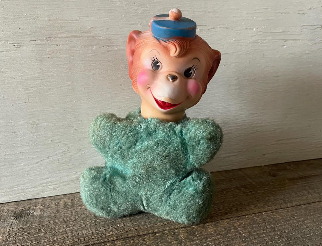 Vintage Bellhop Monkey Doll Rubber Face Stuffed 9” RARE - Etsy