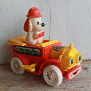 Vintage Wind up Car With Dog // Antique Toy // Wind up Toy Car // Made ...