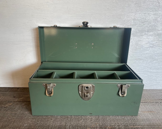 Vintage Kennedy Kits Bighorn Line Tool Box With Key // Army Green ...