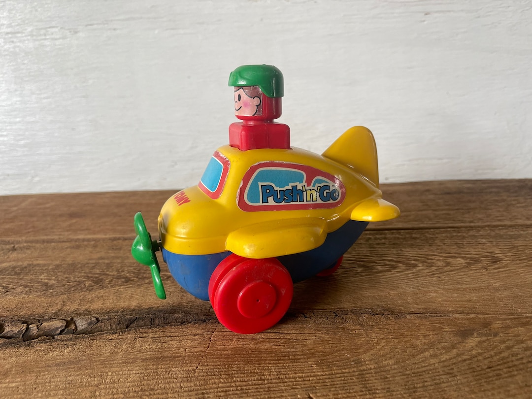 Vintage Tomy Push'n'go Plane & Pilot Toy // Collectible Toy // 1970's ...