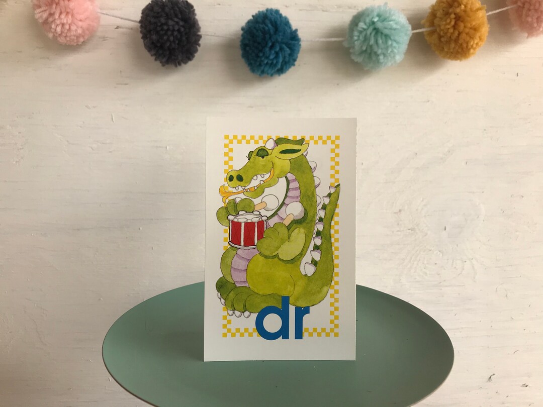 Vintage Phonics Flashcard Dr Consonant Blend - Etsy Australia