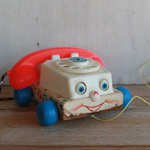 Vintage 1961 Fisher Price Chatter Telephone Pull Toy // Vintage Rotary ...