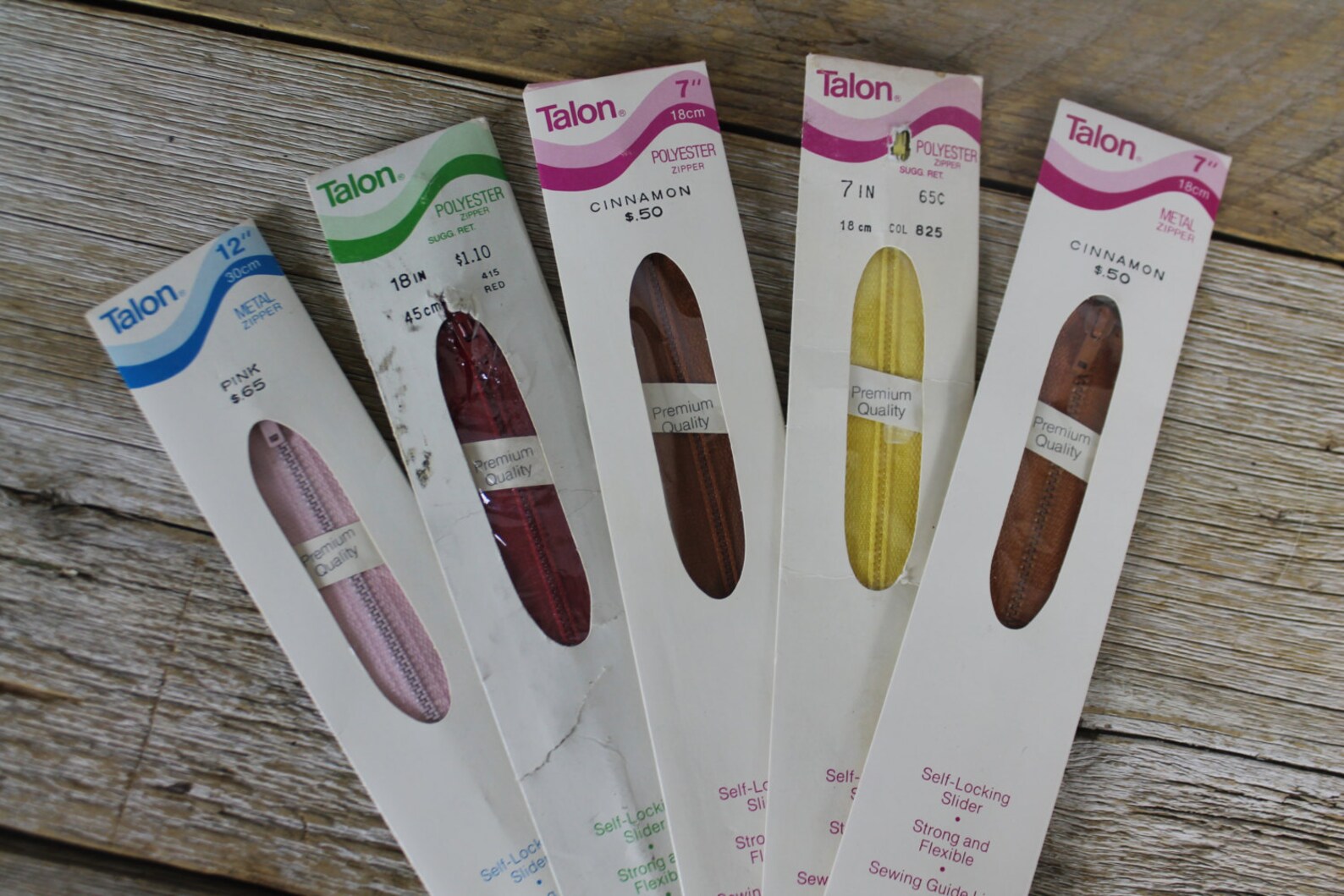 Vintage Talon Zippers Set of 5 | Etsy