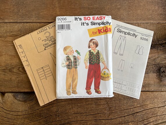 Uncut Simplicity Sewing Pattern 9266 // Child's Pants and - Etsy