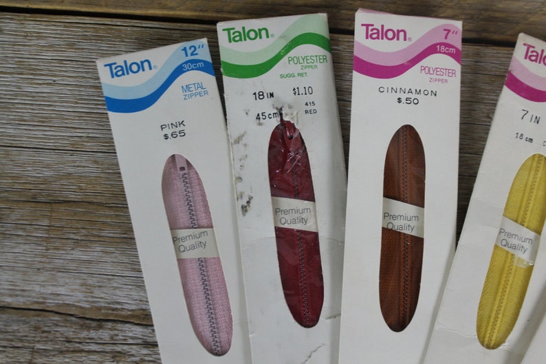Vintage Talon Zippers Set of 5 - Etsy