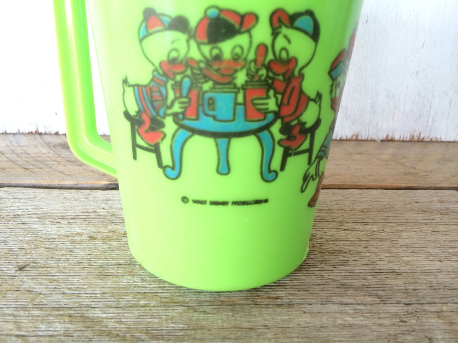 Vintage Lime Green Plastic Disney Cup With Handle - Etsy