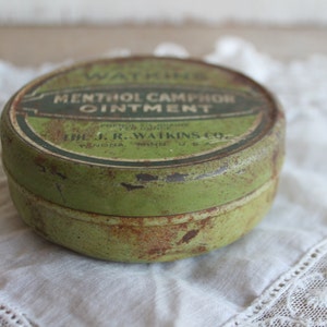 Rustic Vintage Tin Canister // Watkins Salve // Menthol Camphor ...