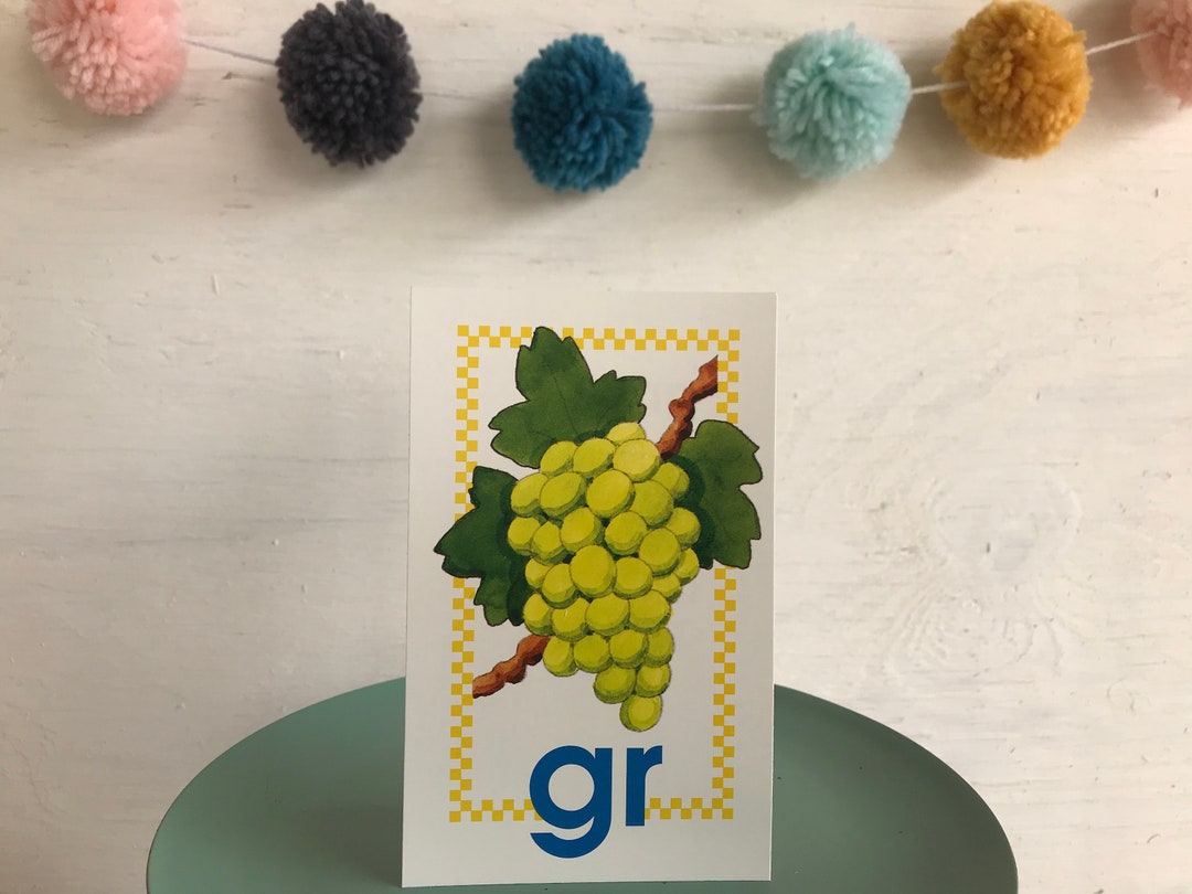 Vintage Phonics Flashcard -- Gr Consonant Blend - Etsy