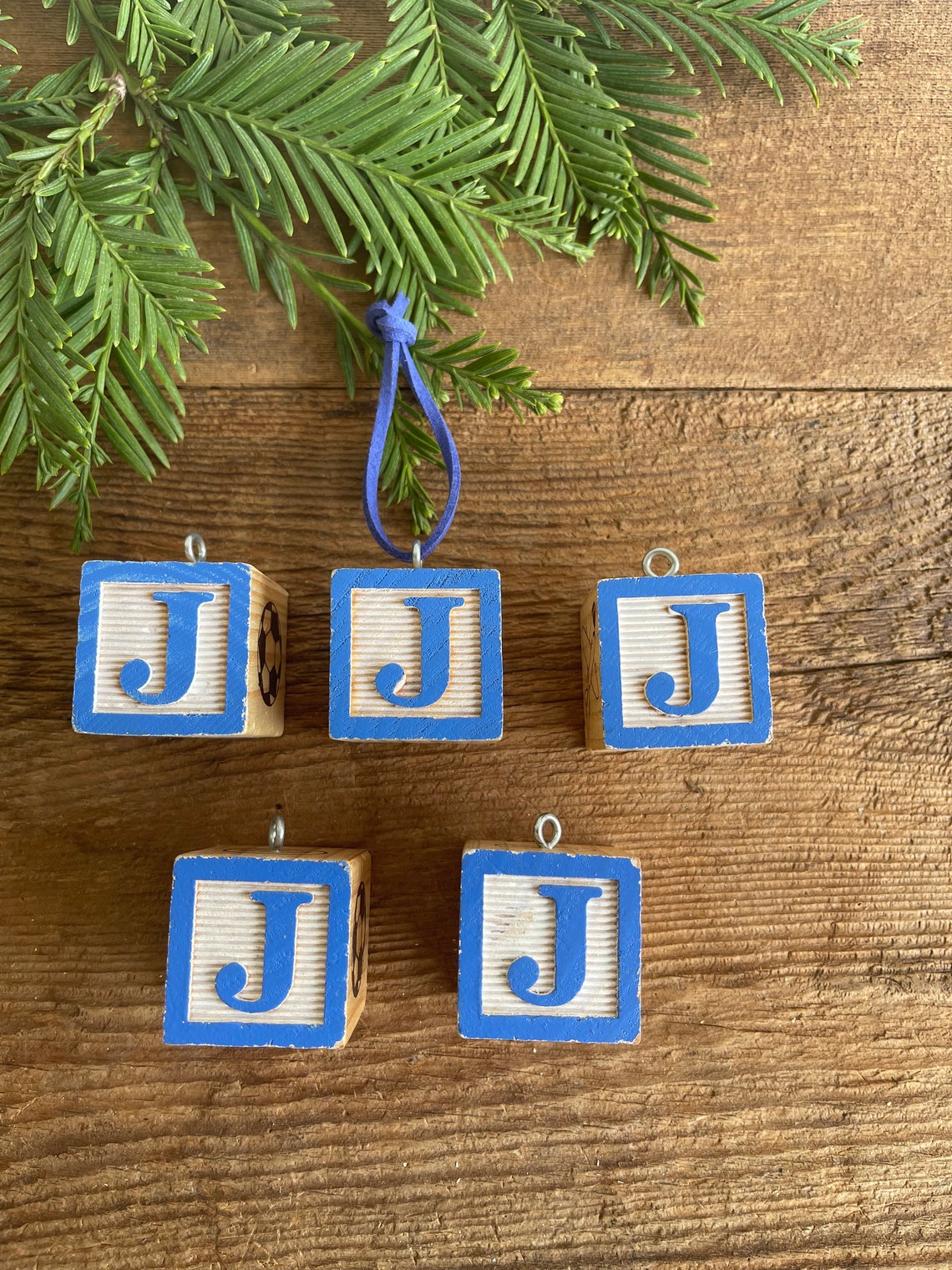 Letter J Vintage Alphabet Block Ornament // Your Choice // | Etsy