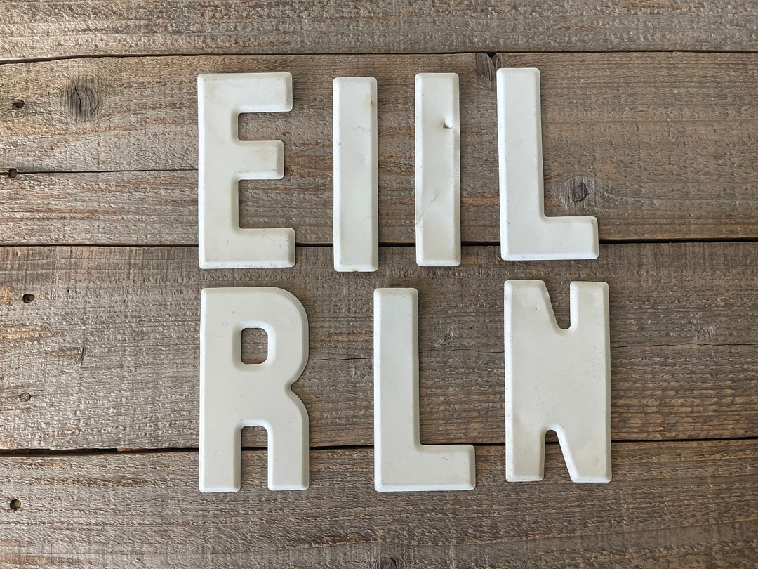 Vintage White Metal Sign Letter: Industrial Decor (5 1/2" Tall) - Etsy