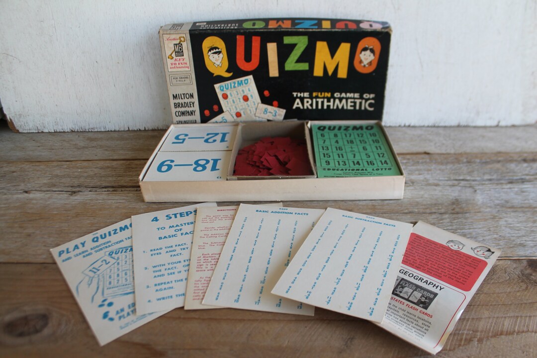 Vintage 1958 Quizmo Game // Milton Bradley // Addition & Subtraction ...