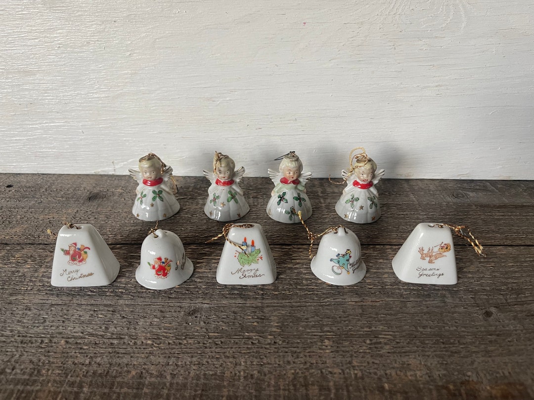 Vintage Christmas Bells // Set of 9 // Hand Painted Collectible ...