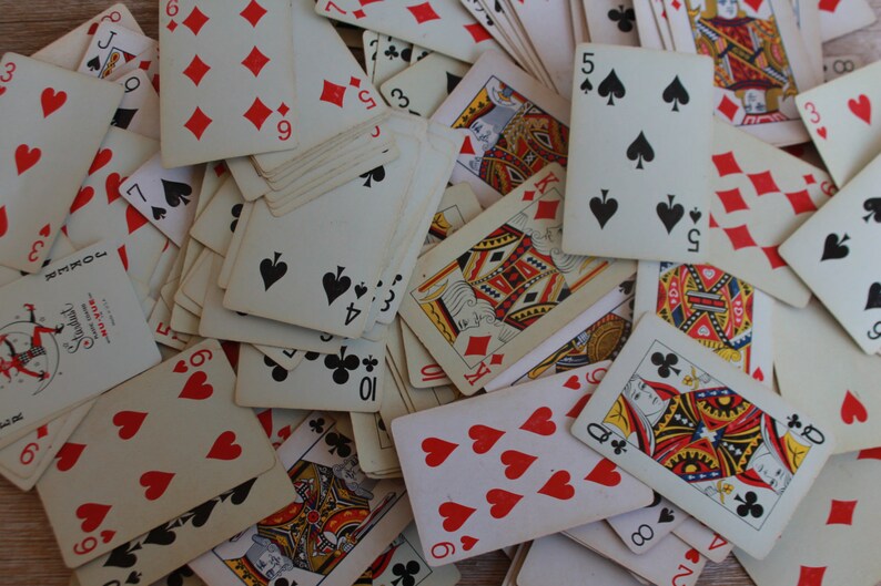 Random Vintage Playing Cards Bundle of 20 // Vintage Ephemera | Etsy