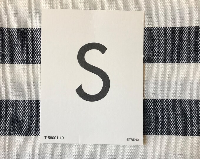 Vintage Letter S Flash Card // Upper Case or Lower Case Letter // 1997 ...