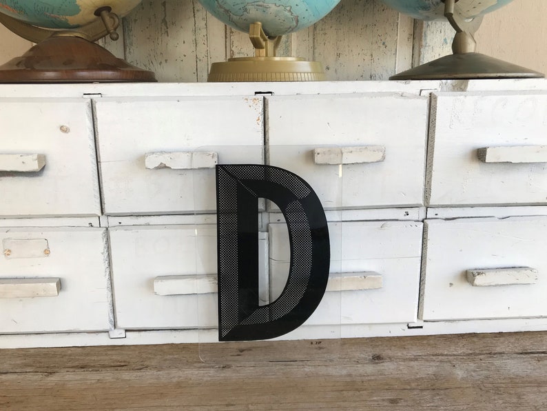 Vintage Industrial Marquee Letter D: Black Acrylic Sign (10 Inch) - Etsy