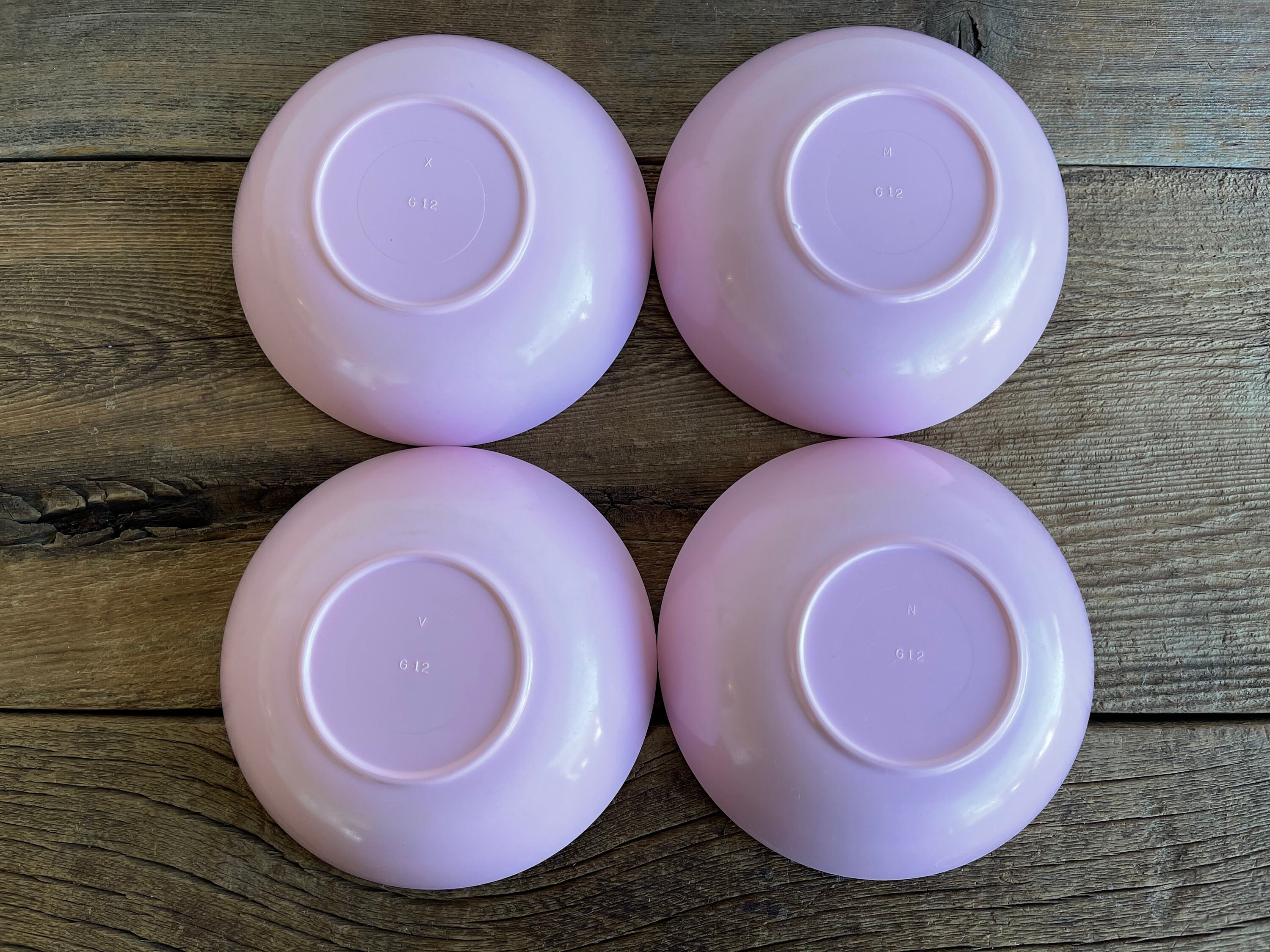 Pink Vintage Melamine Bowls Set of 4 | Etsy