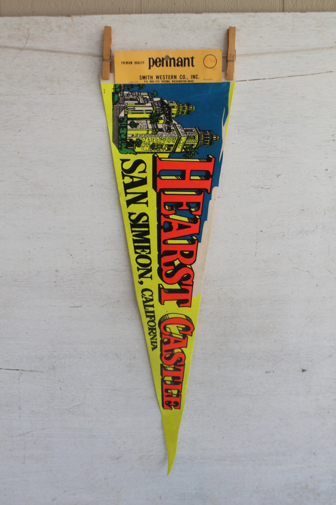 Vintage Hearst Castle Felt Pennant - San Simeon California Souvenir - Etsy