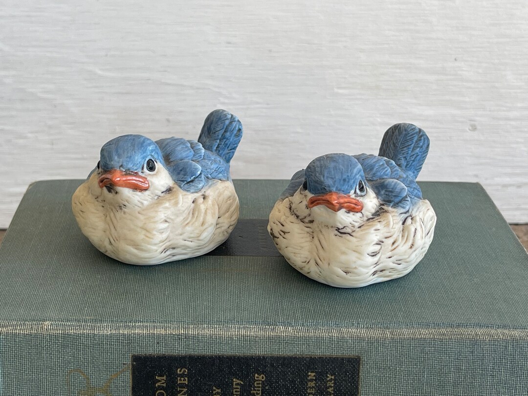 Vintage Ceramic Blue Birds, Set of 2 // Meico Ceramics // Figurines - Etsy