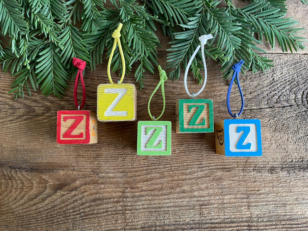 Letter Z Vintage Alphabet Block Christmas Ornament - Etsy