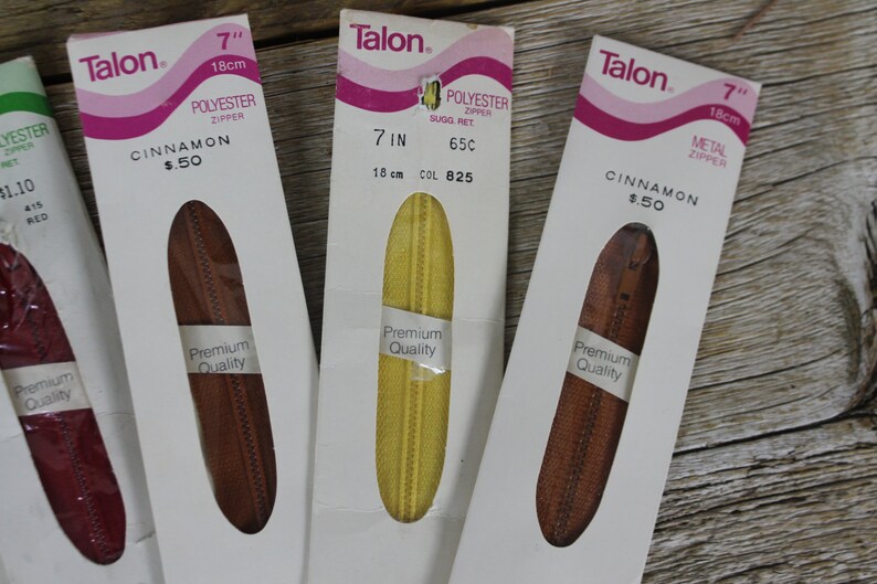 Vintage Talon Zippers Set of 5 - Etsy