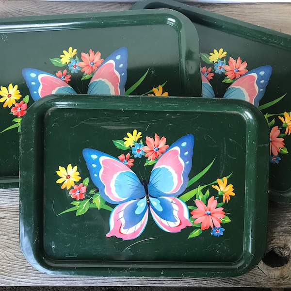 Vintage Metal Tray - Etsy