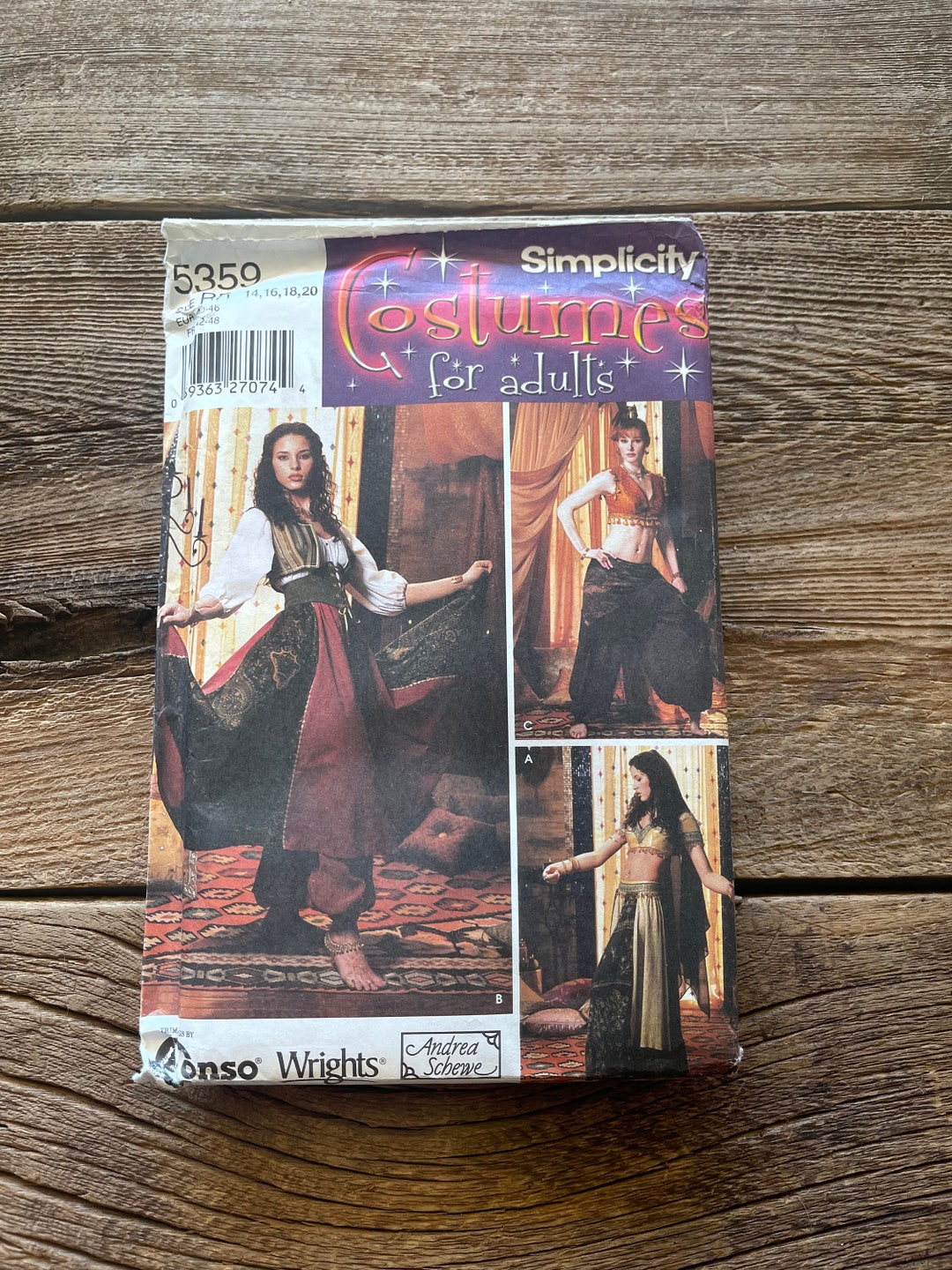 RARE 2003 Simplicity Costumes for Adults Pattern 5359 // Misses ...