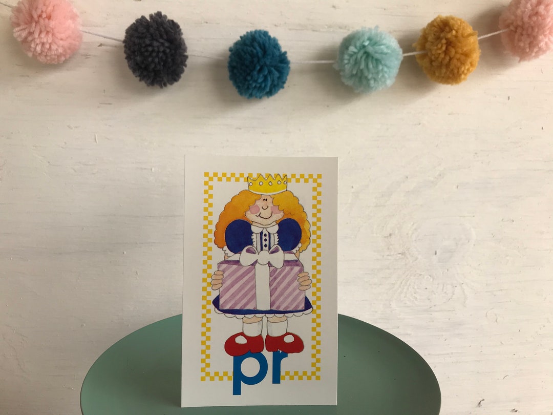 Vintage Phonics Flashcard Pr Consonant Blend - Etsy