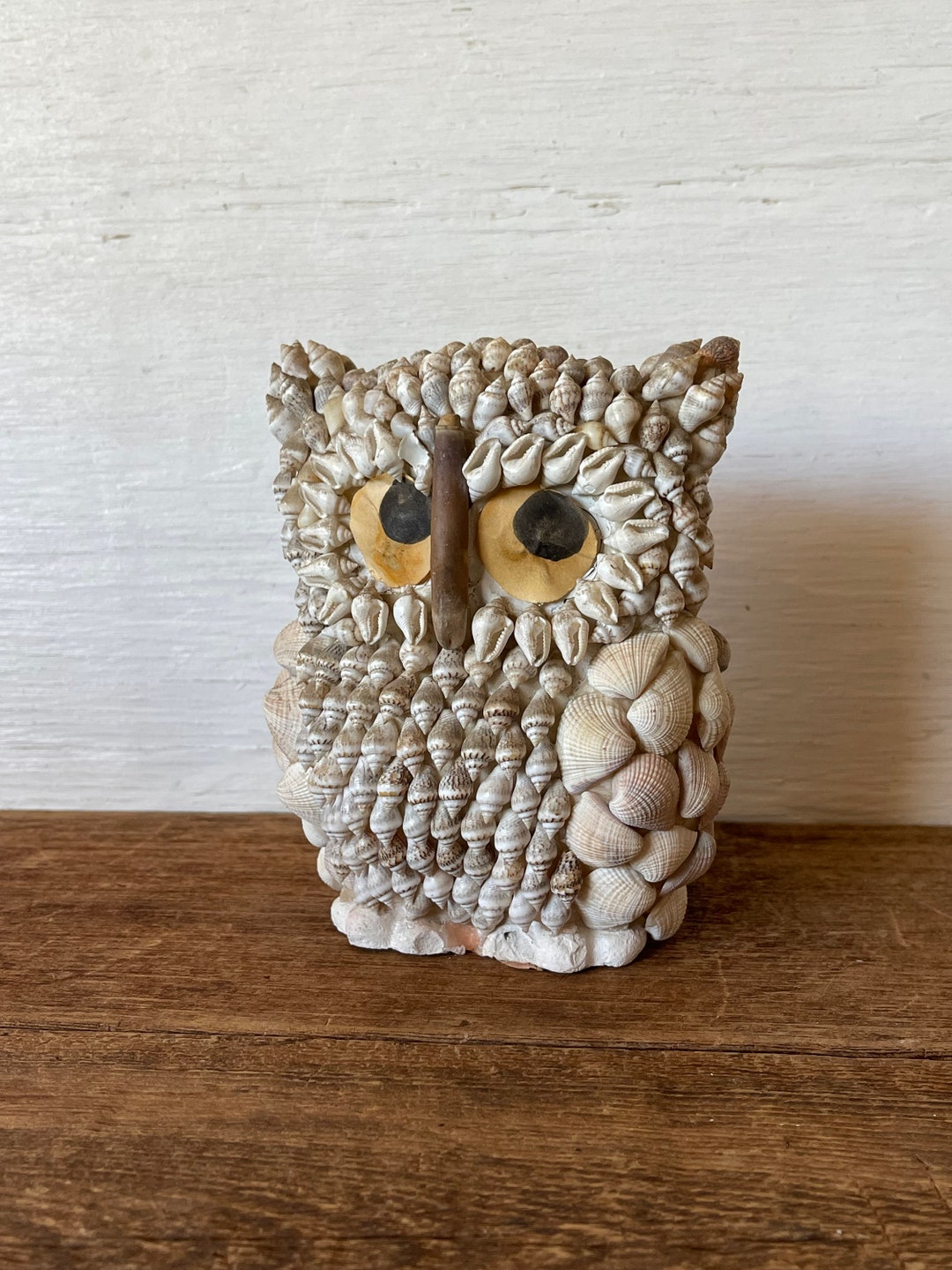 Vintage Owl Made of Shells // Collectible Owl - Etsy