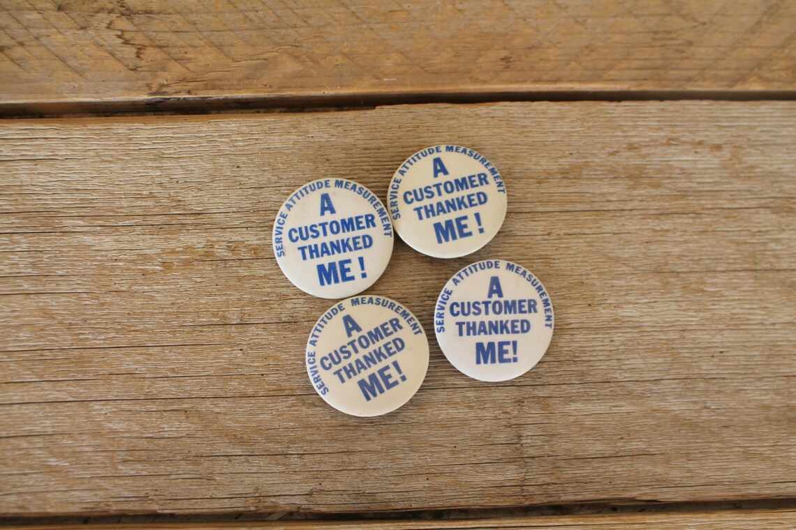 Vintage Customer Service Buttons // Vintage Lapel Pin | Etsy