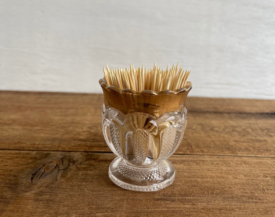 Vintage Glass Tootpick Holder // Early American Pattern Glass EAPG ...