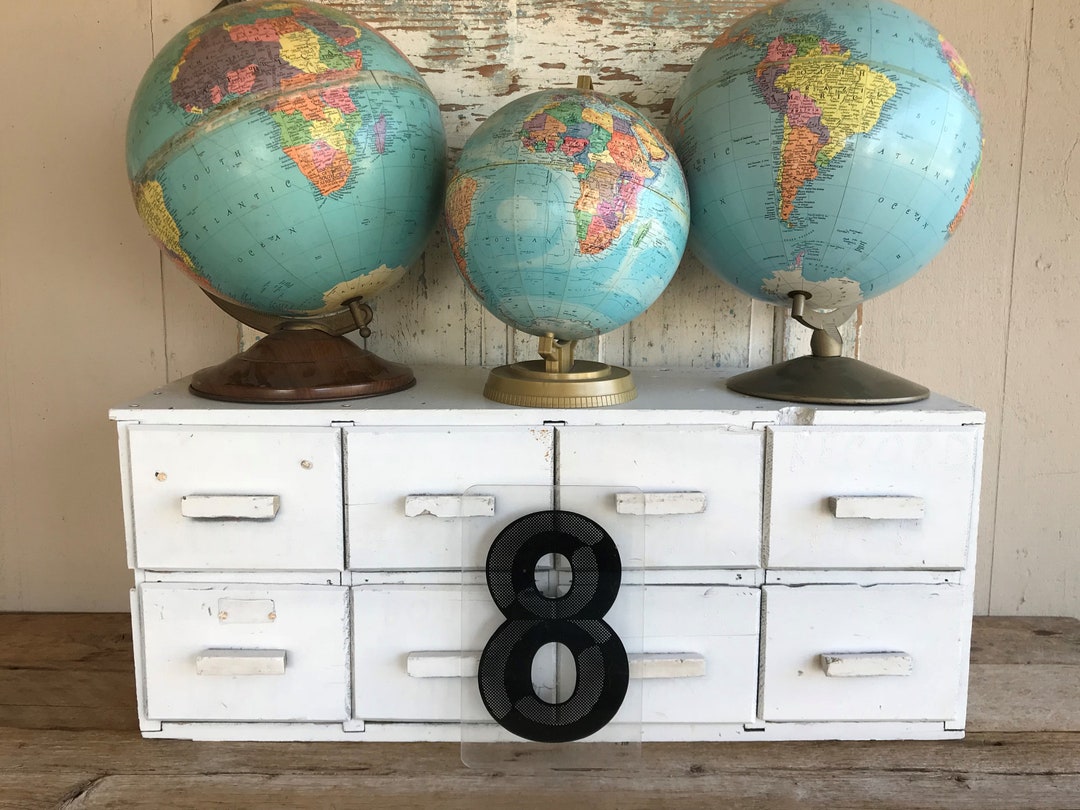 Vintage Industrial Marquee Number 8, Black on Clear Acrylic (10 Inches ...