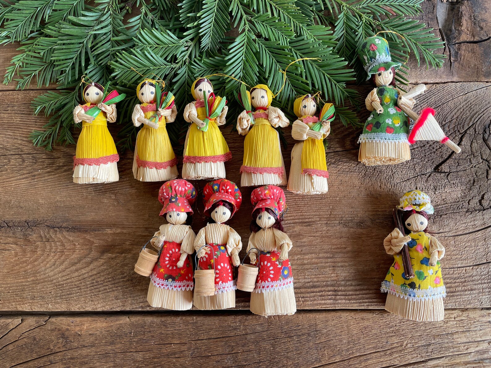Vintage Corn Husk Doll Ornaments // You Choose // Husk People ...