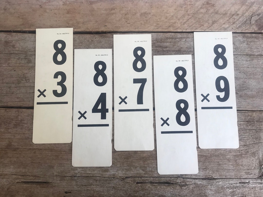 Vintage Multiplication Flash Cards // EIGHT // Choose One // Gallery ...