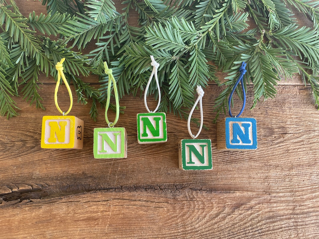 Letter N Vintage Alphabet Block Christmas Ornament - Etsy