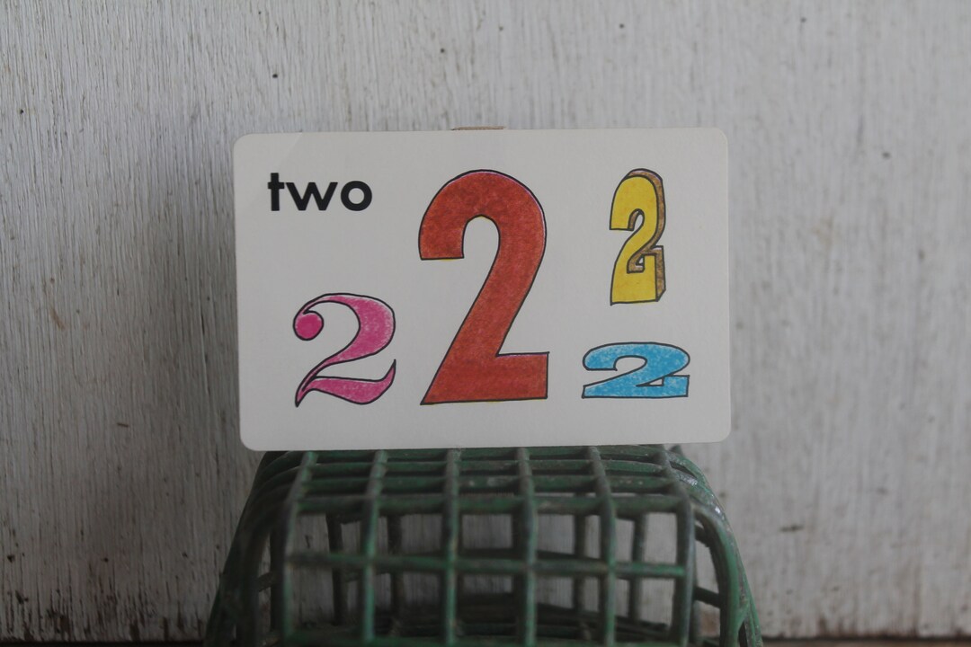 Vintage 1970s Flash Card // Number 2 - Etsy