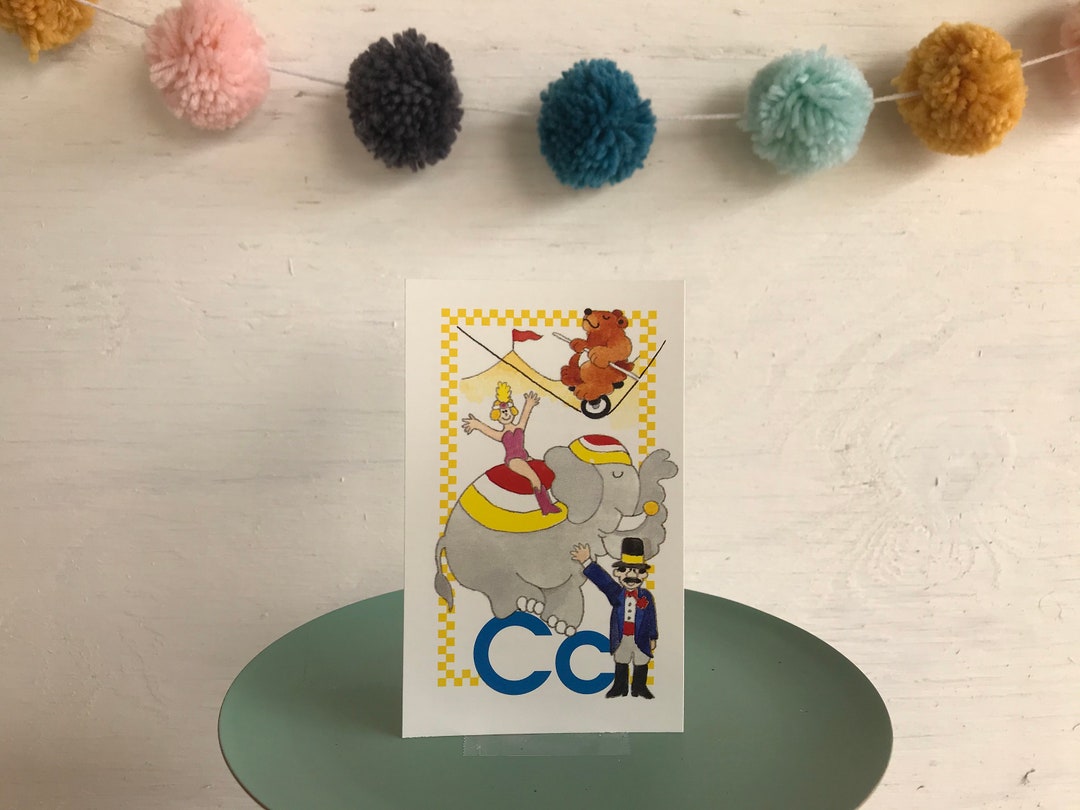 Vintage Flashcard Cc Circus - Etsy
