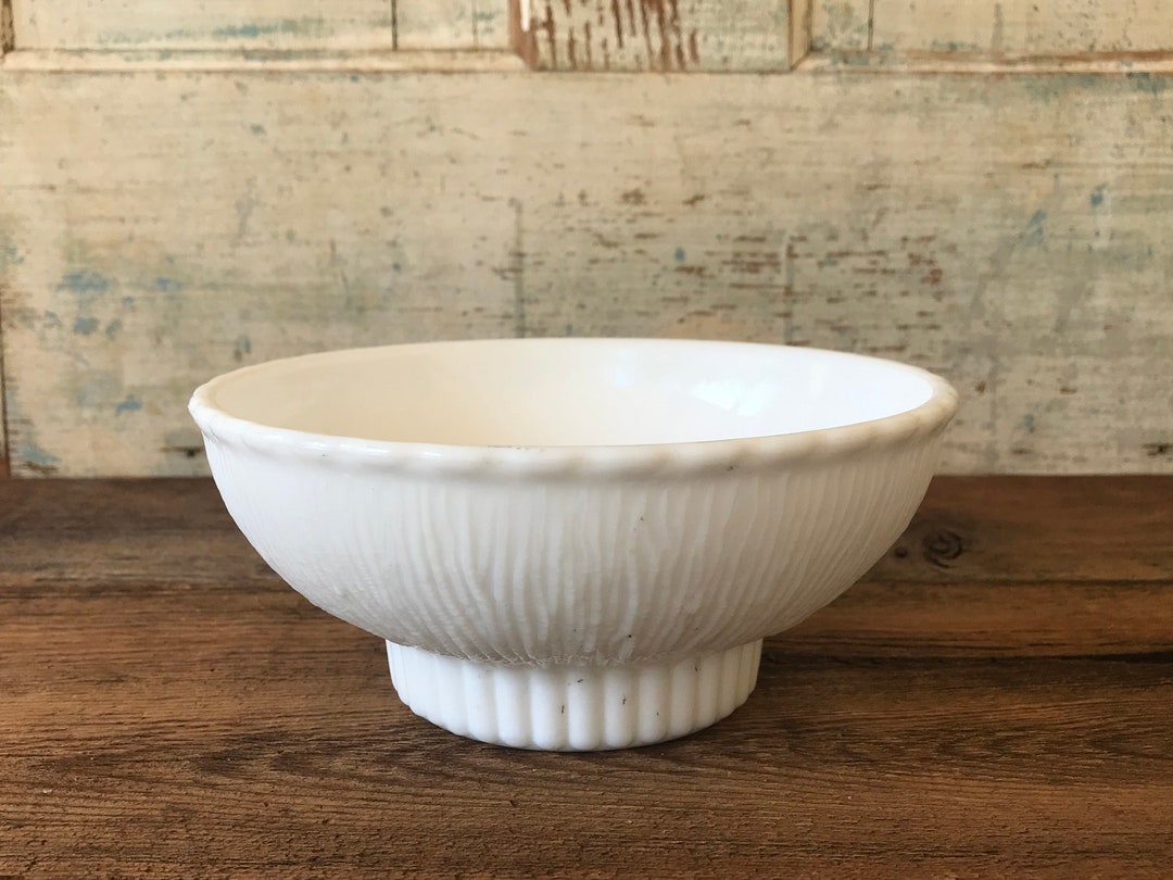 Vintage F.T.D. 1975 White Tree-root Pattern Milk Glass Bowl - Etsy