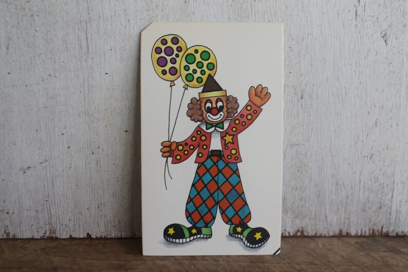 Vintage Flash Card Clown - Etsy