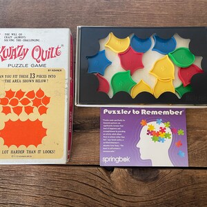 Vintage Kwazy Quilt Puzzle Game - 1972 Kohner Bros Brain Teaser - Etsy